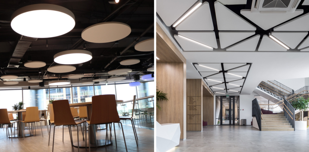 Islas Acústicas Topiq Sonic Element Knauf Ceiling Solutions en OFICINAS COPEC - AOA
