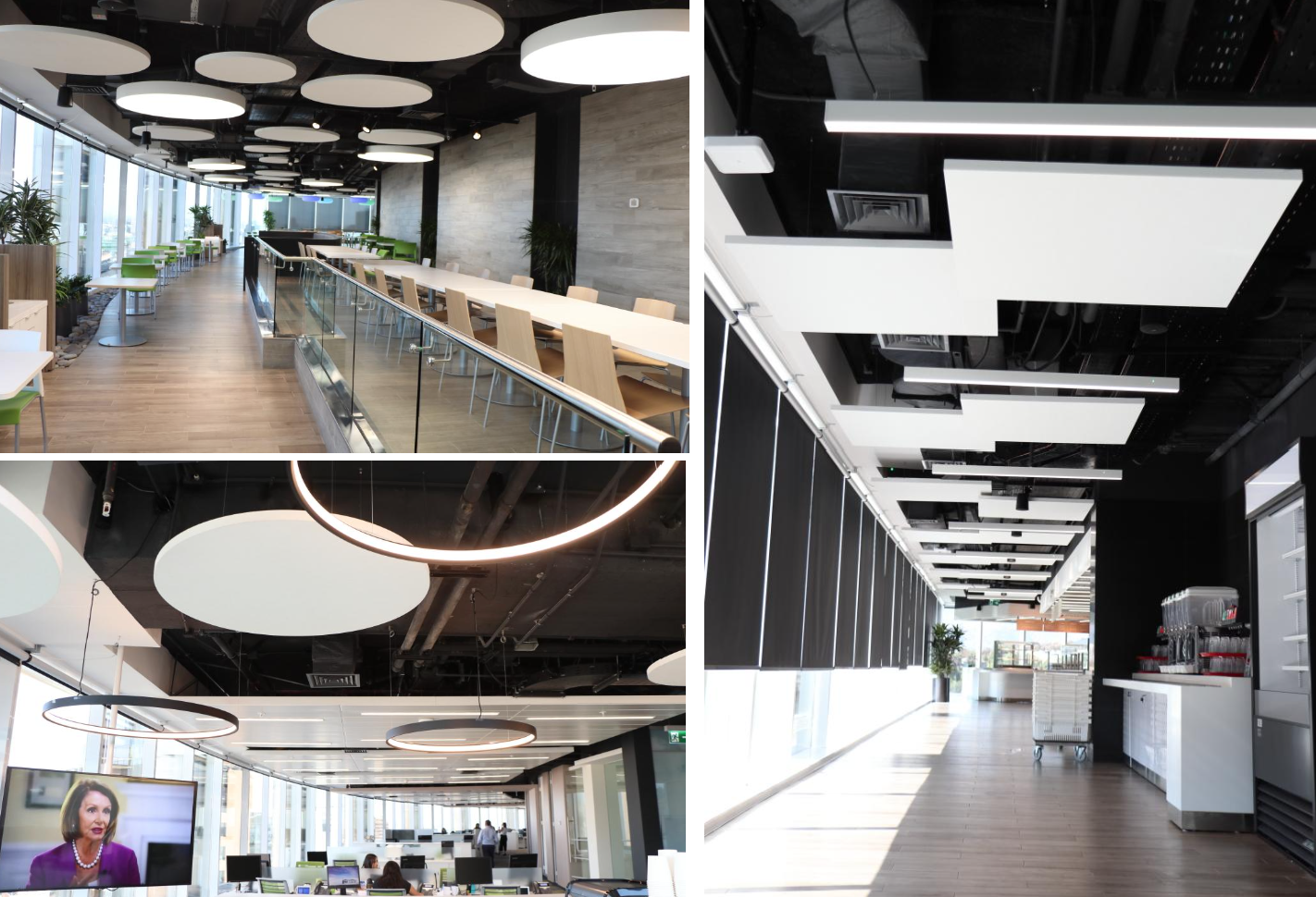 Islas Acústicas Topiq Sonic Element Knauf Ceiling Solutions en OFICINAS COPEC - AOA